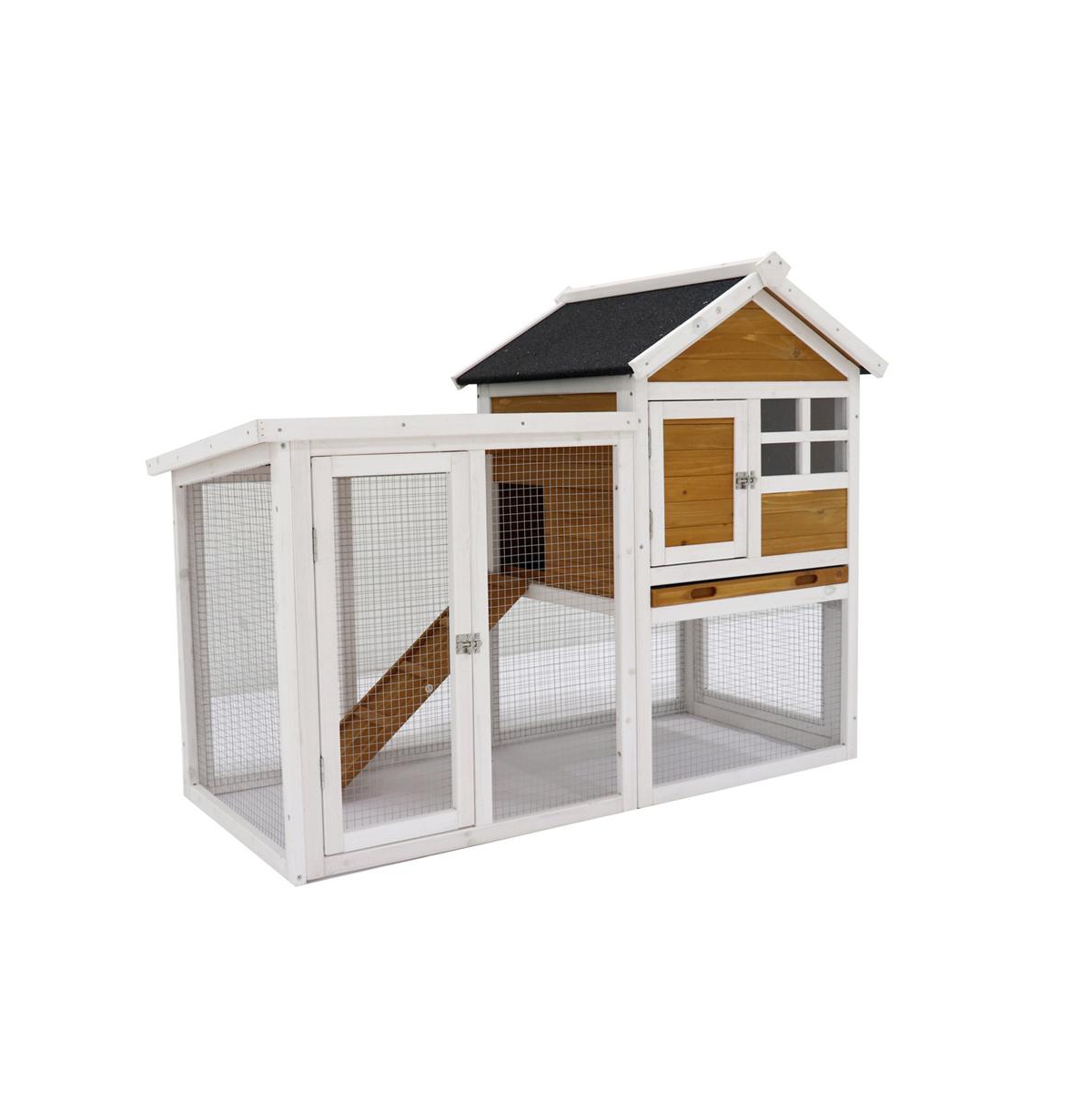 Click here for Aostirmotor Outdoor Yellow Wood Pet House with a D... prices