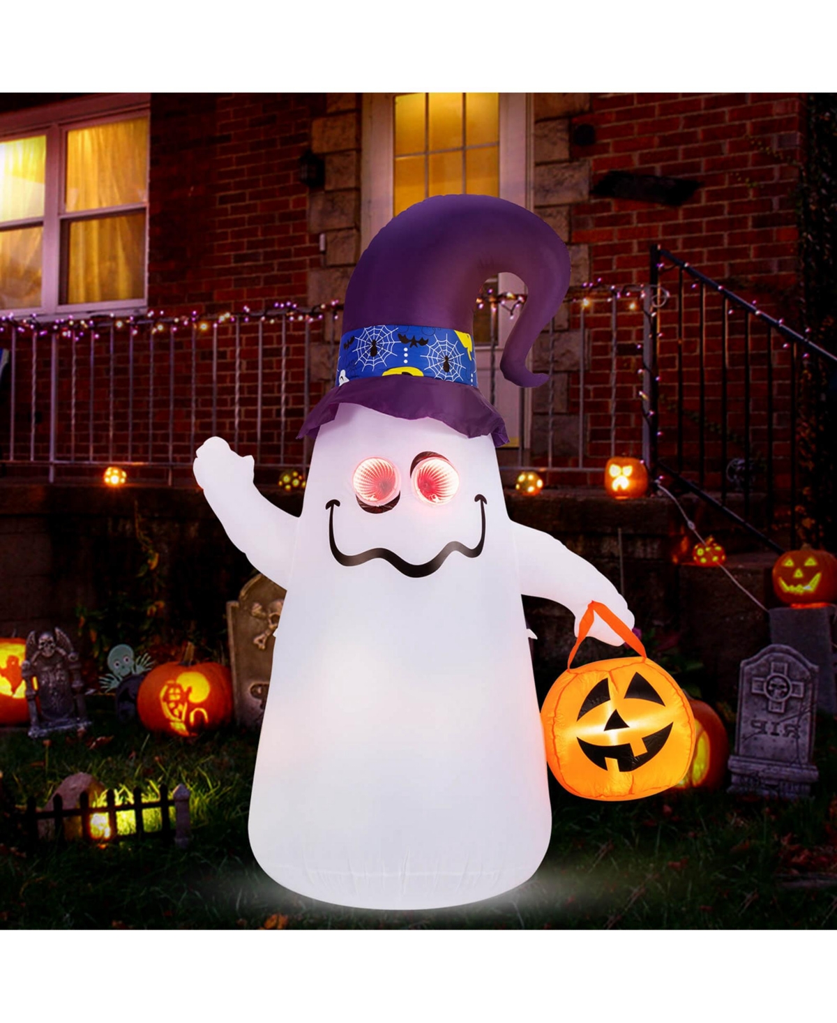 Click here for 6 Ft Halloween Inflatables Cute Ghost with Jack-o-... prices