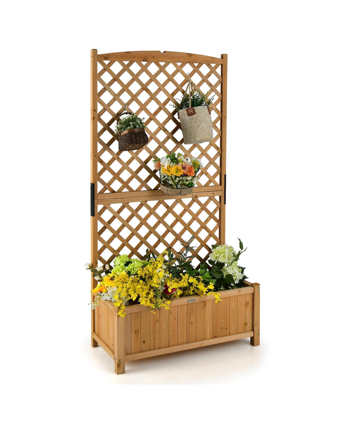 Click here for Gymax 71 Tall Raised Garden Bed Wooden Planter w/... prices