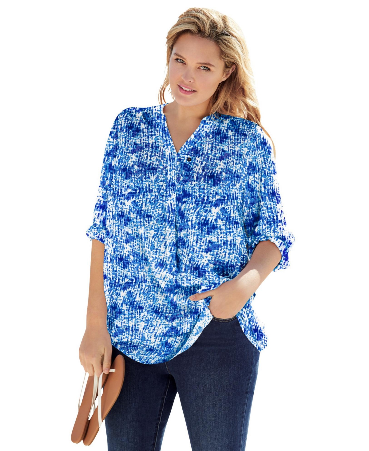 Click here for Woman Within Plus Size Rayon 7-Day Three-Quarter S... prices