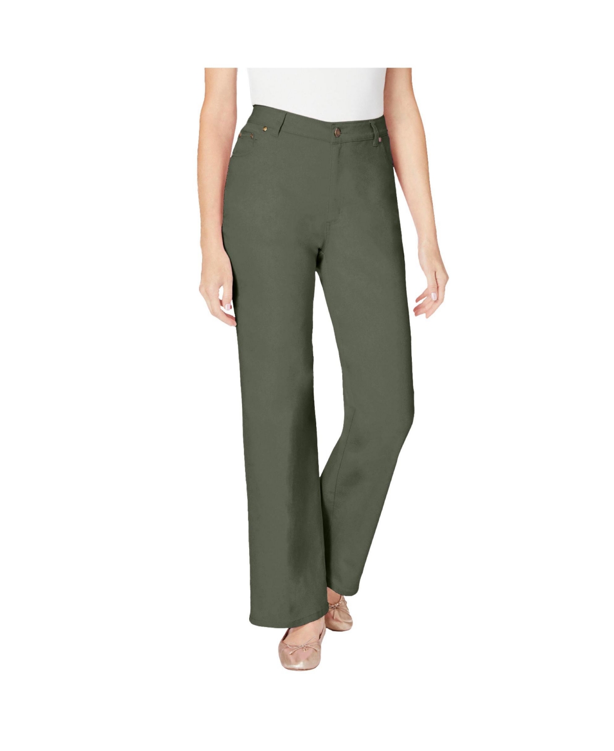 Click here for Woman Within Womens Within Wide-Leg Stretch Denim... prices