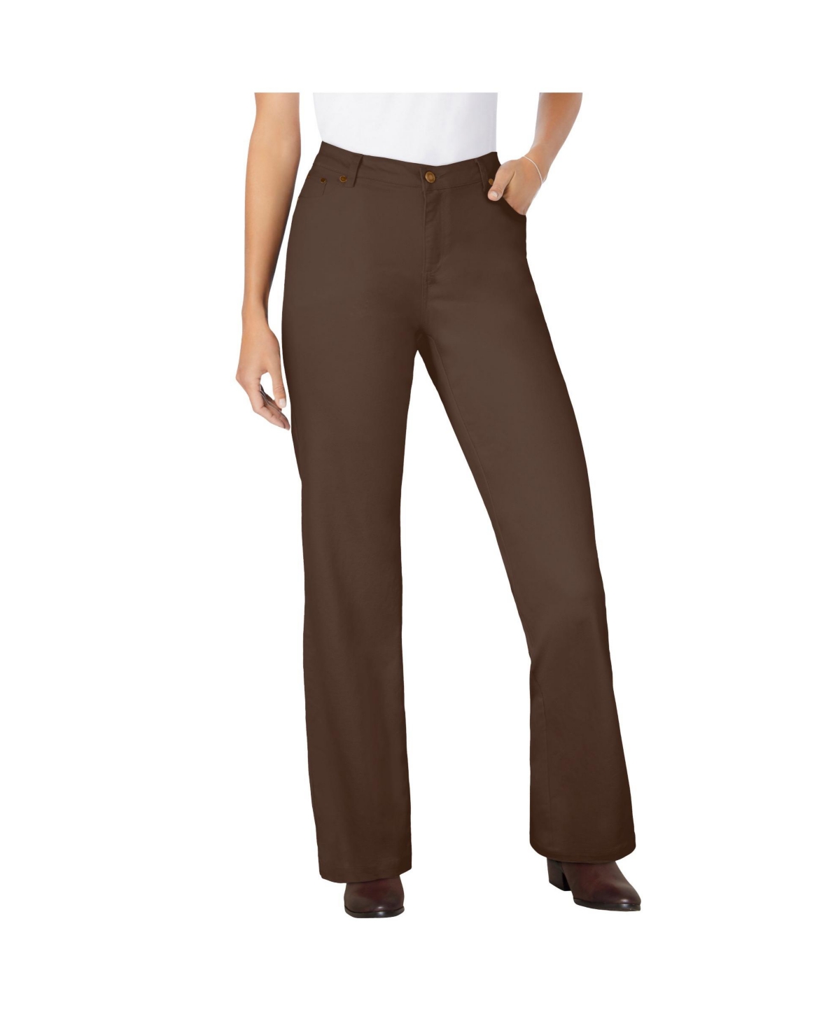 Click here for Woman Within Womens Within Wide-Leg Stretch Denim... prices