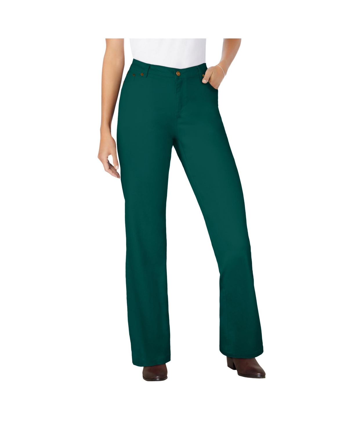 Click here for Woman Within Womens Within Wide-Leg Stretch Denim... prices