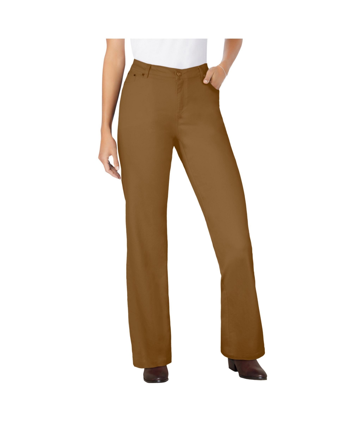 Click here for Woman Within Womens Within Wide-Leg Stretch Denim... prices