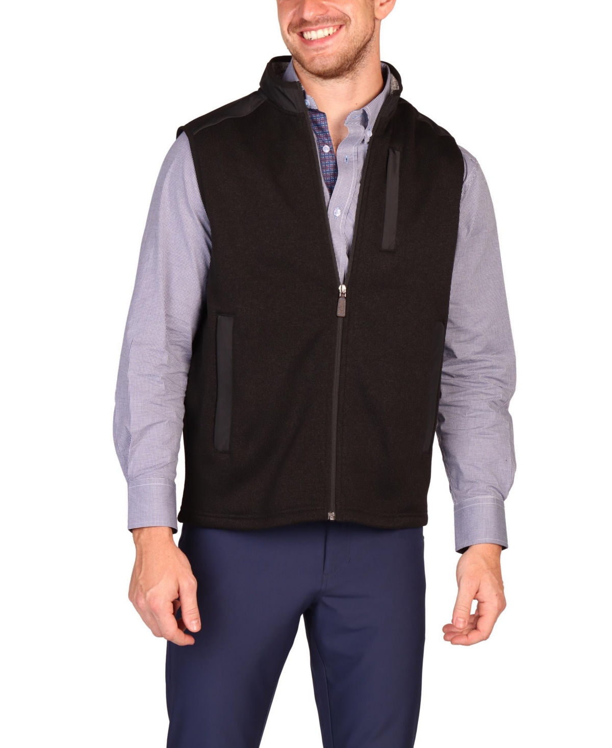 Click here for Tailorbyrd Mens Full Zip Outerwear Vest - Black prices