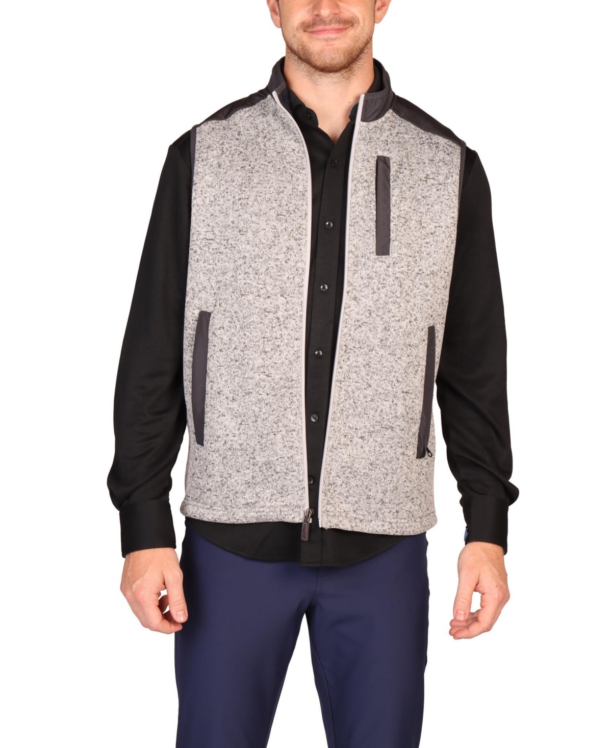 Click here for Tailorbyrd Mens Full Zip Outerwear Vest - Grey hea... prices
