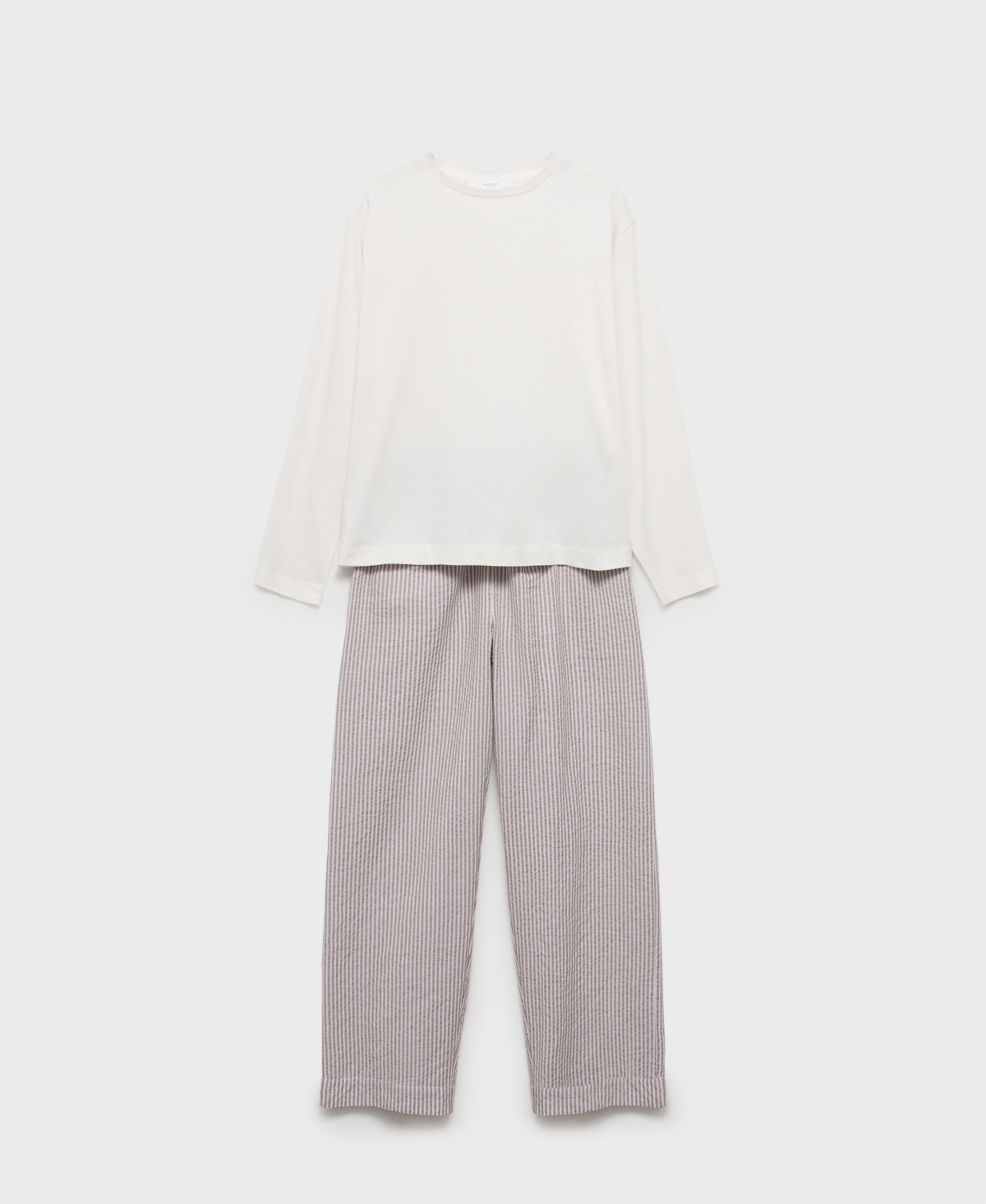 Click here for Mango Womens 2-Piece Seersucker Striped Pajamas -... prices