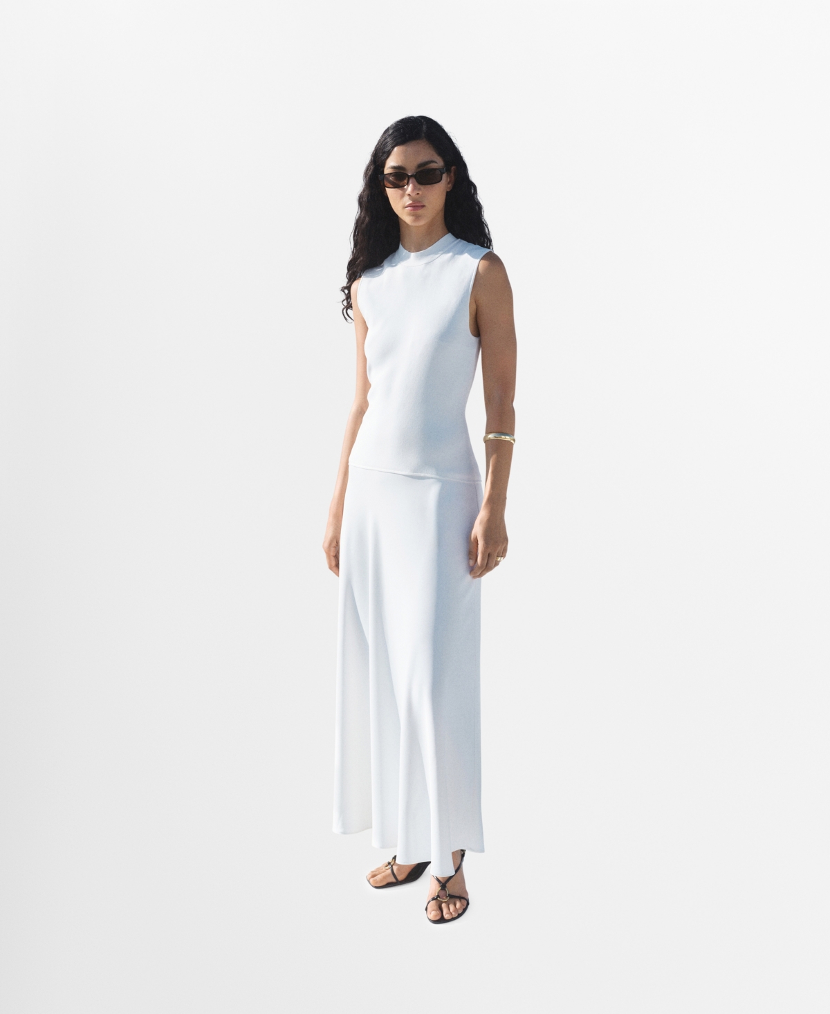 Click here for Mango Womens Combined Long Dress - White prices