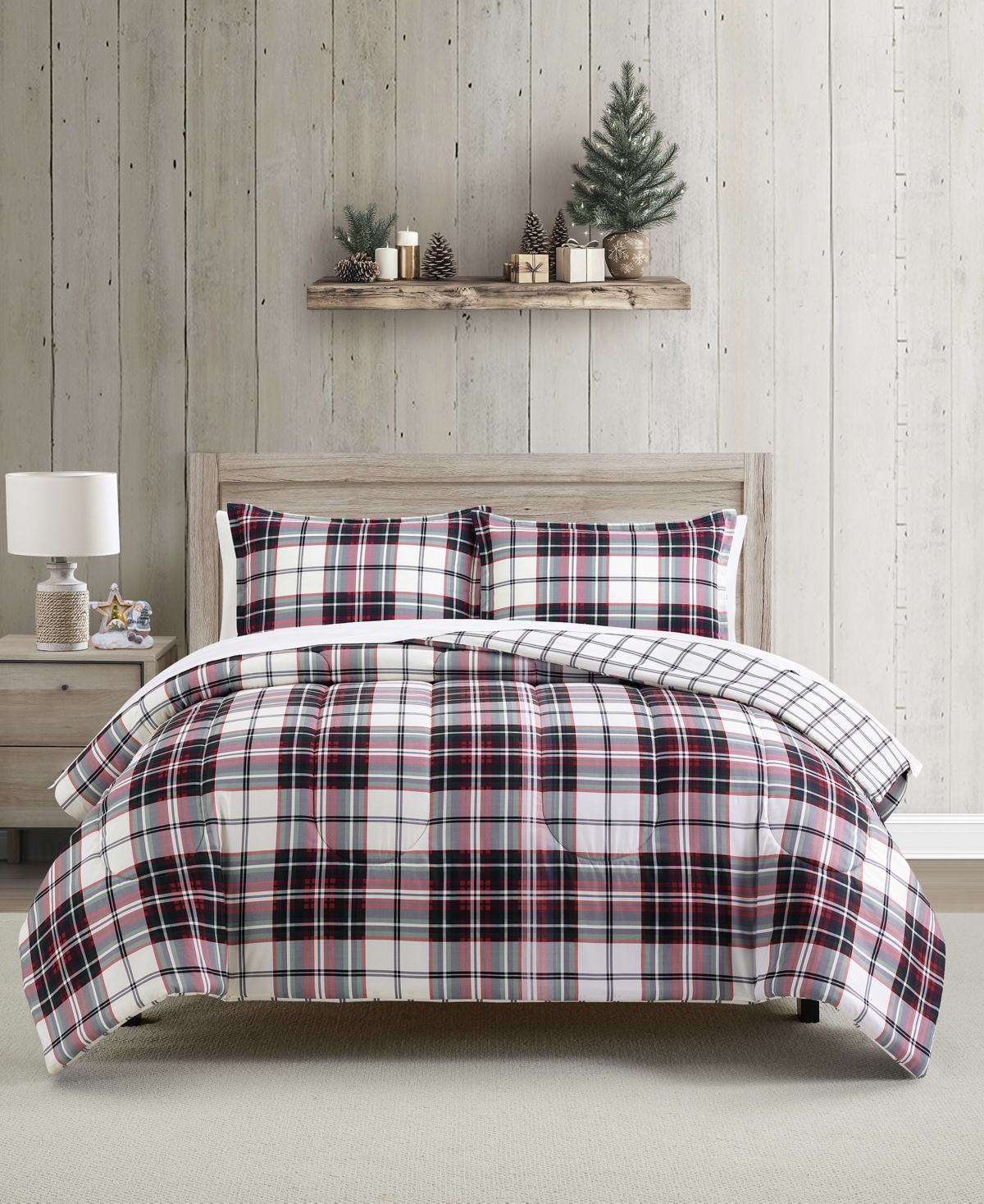 Click here for Sunham Holiday Plaid 3-Pc. Comforter Sets - Red  B... prices
