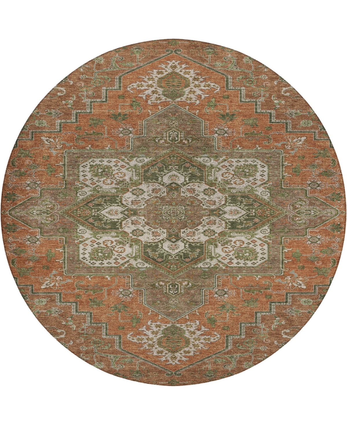 Click here for Dalyn Tabrook TB9 8x8 Round Area Rug - Green  Rust prices