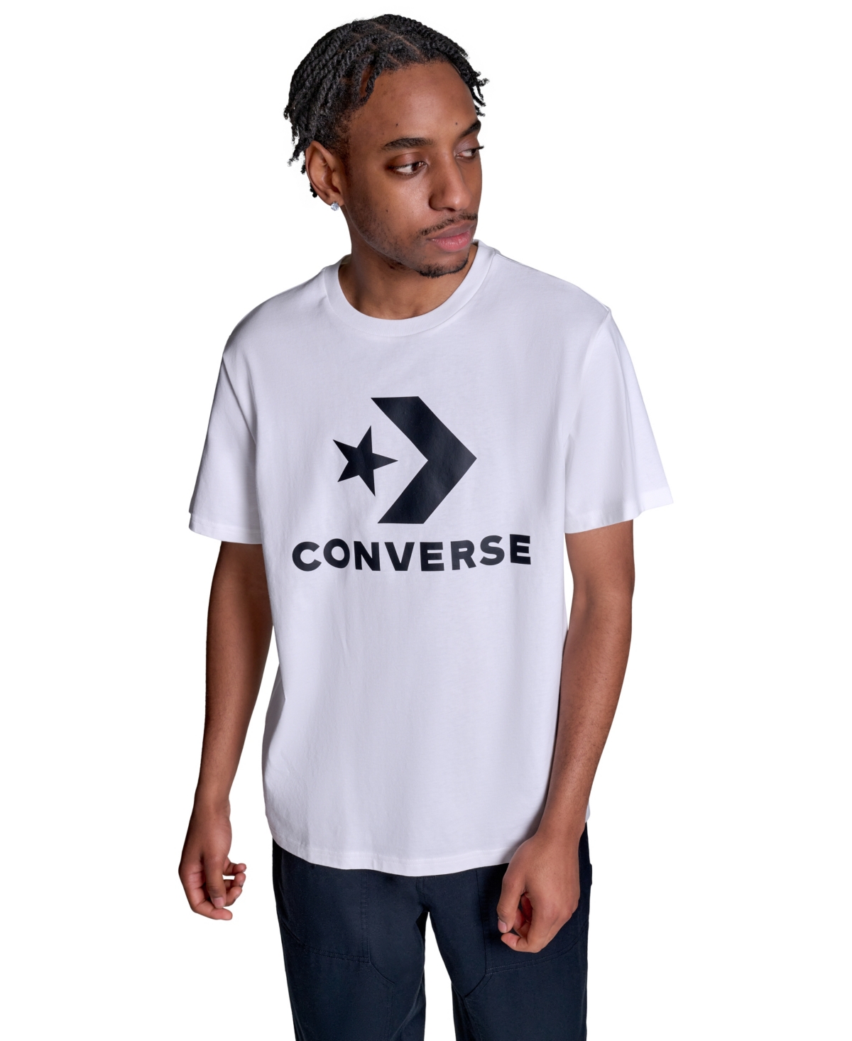 Click here for Converse Mens Star Chevron Graphic T-Shirt - White prices