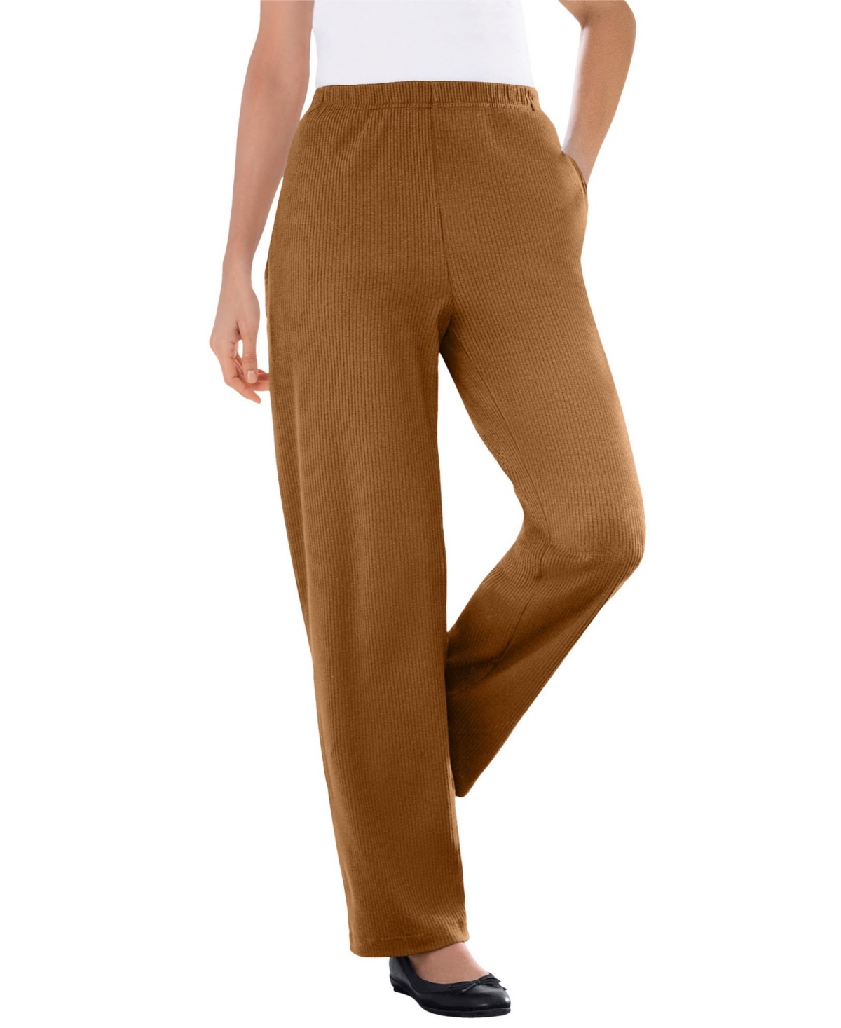 Click here for Woman Within Plus Size Tall 7-Day Knit Ribbed Stra... prices