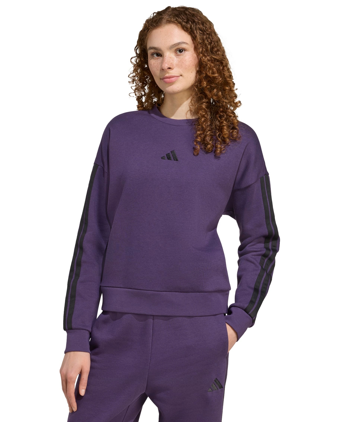 Click here for adidas Womens Essentials 3-Stripes Fleece Crew Nec... prices