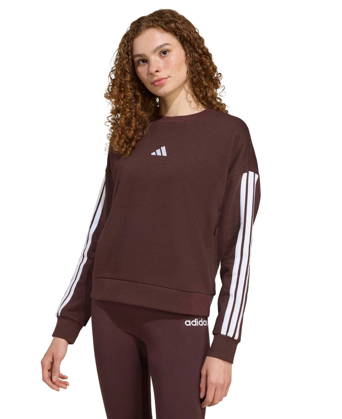 Click here for adidas Womens Essentials 3-Stripes Fleece Crew Nec... prices