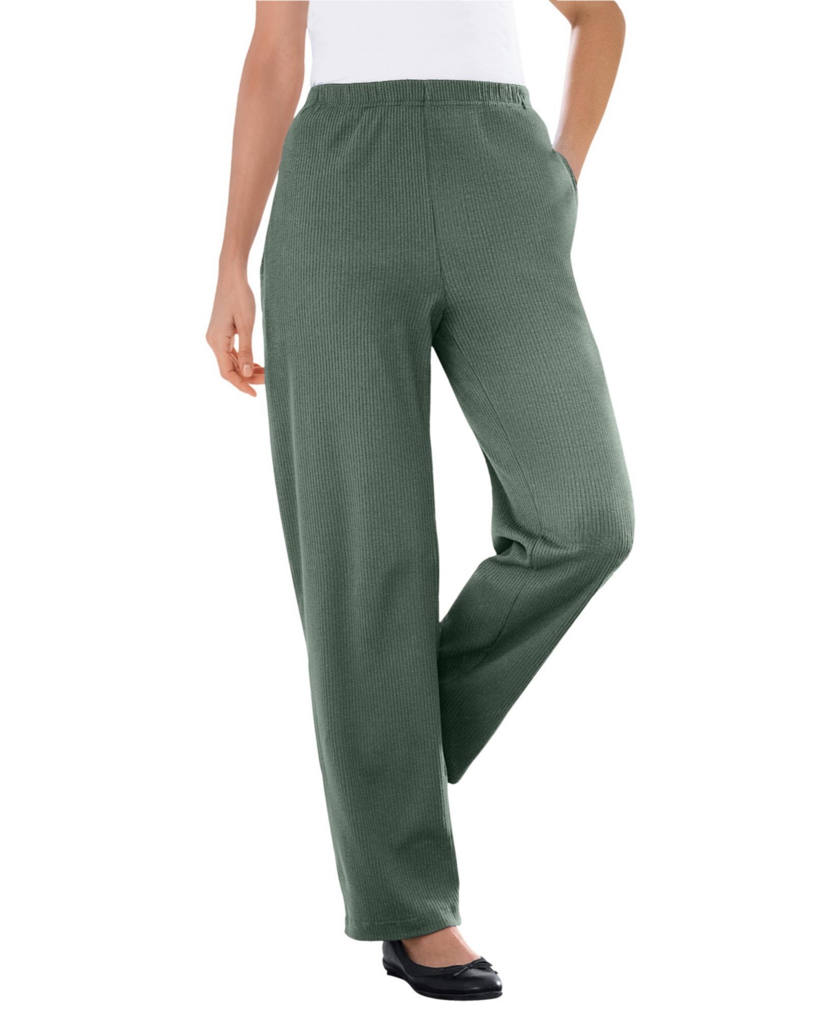 Click here for Woman Within Womens Within 7-Day Knit Ribbed Strai... prices