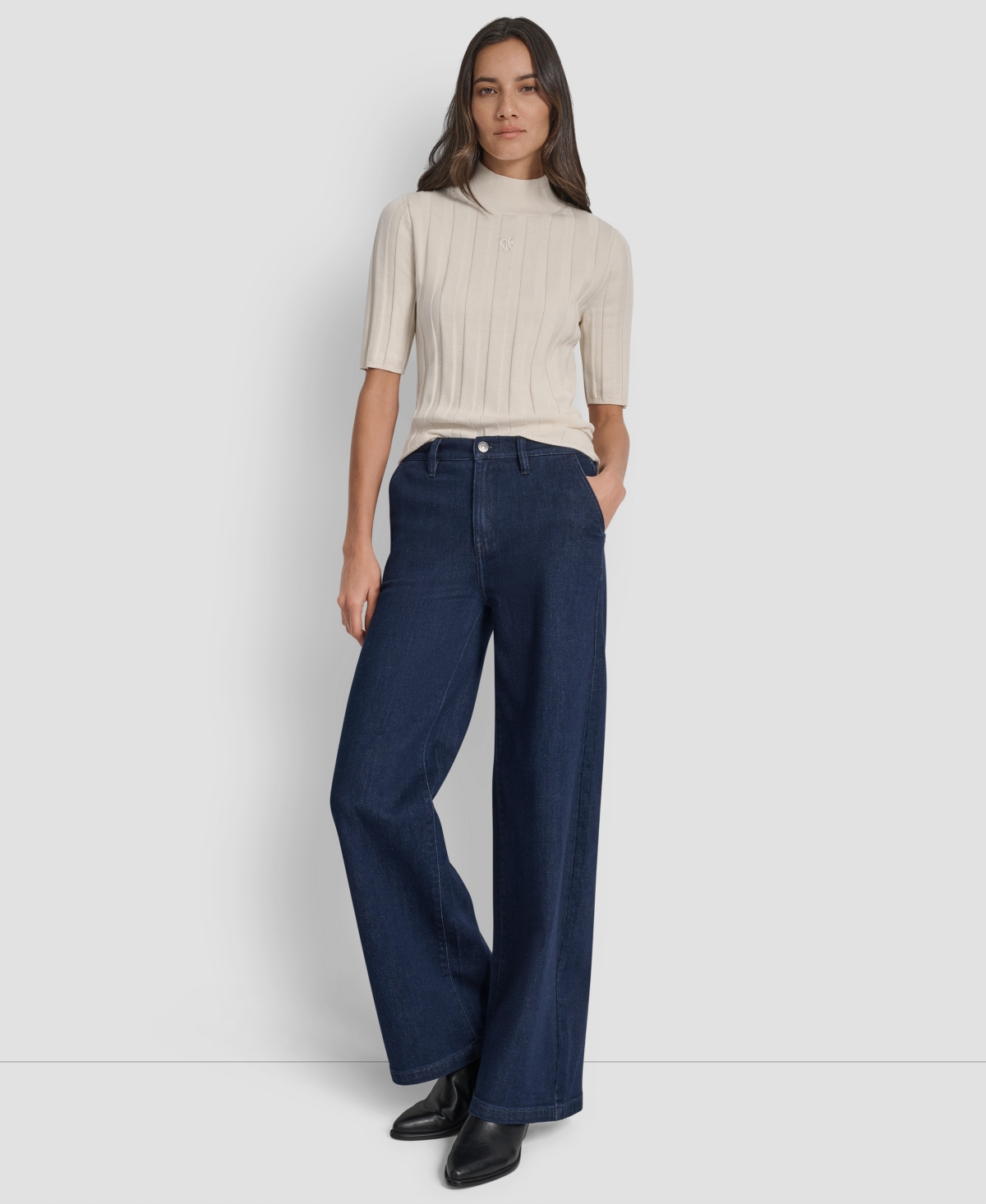 Click here for Dkny Jeans Petite High-Rise Tailored Trouser Jeans... prices