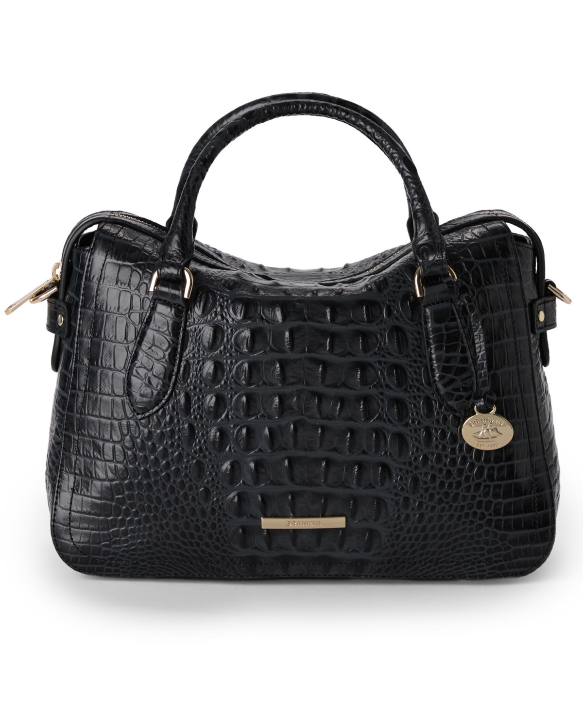 Click here for Brahmin Micaela Alden Road Satchel Handbag - Black prices