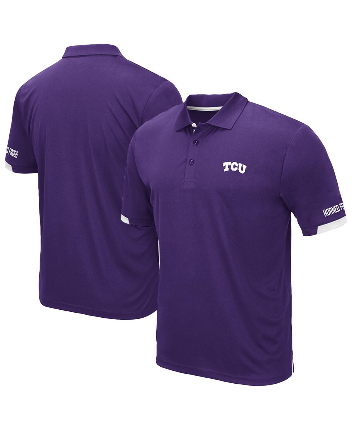 Click here for Colosseum Mens Purple Tcu Horned Frogs Santry Polo... prices