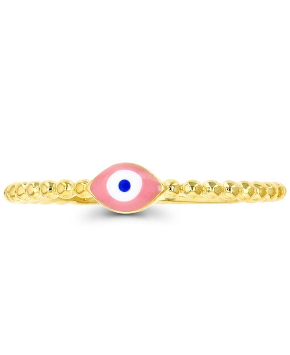 Click here for Macys Enamel Evil Eye Beaded Ring in 14K Yellow Go... prices