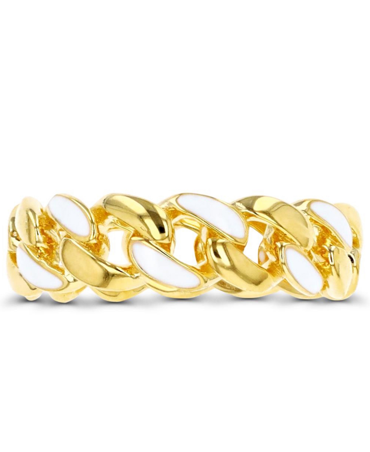 Click here for Macys Enamel Cuban Link Eternity Band Ring 14K Yel... prices