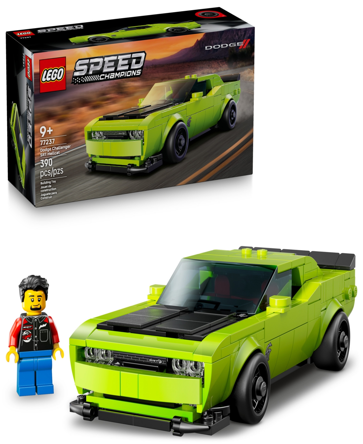 Lego Speed Champions Dodge Challenger Srt Hellcat Sports Car Toy 77237  390 Pieces - Multicolor