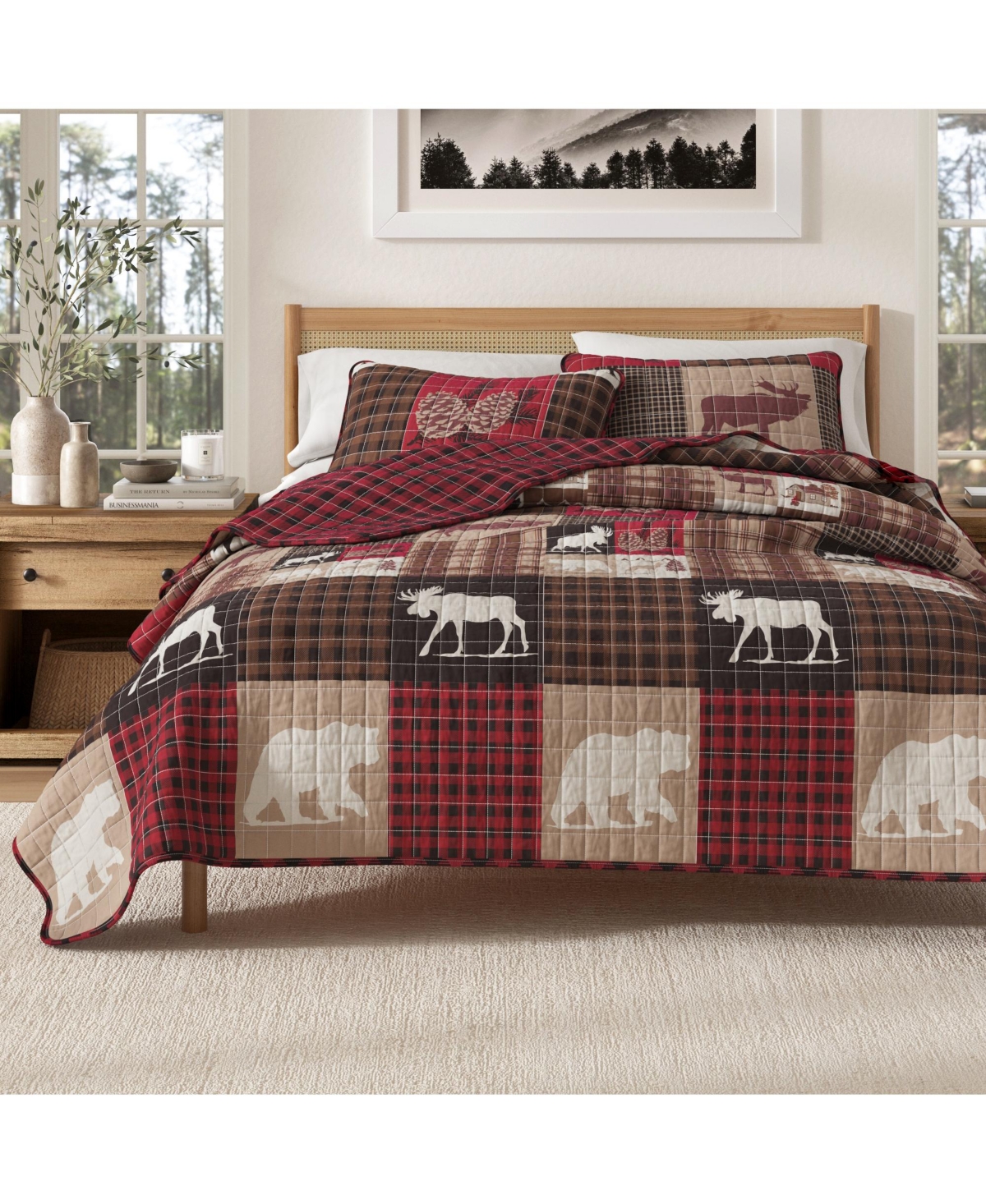 Click here for Rustic Woodland Reversible Microfiber Quilt Set wi... prices