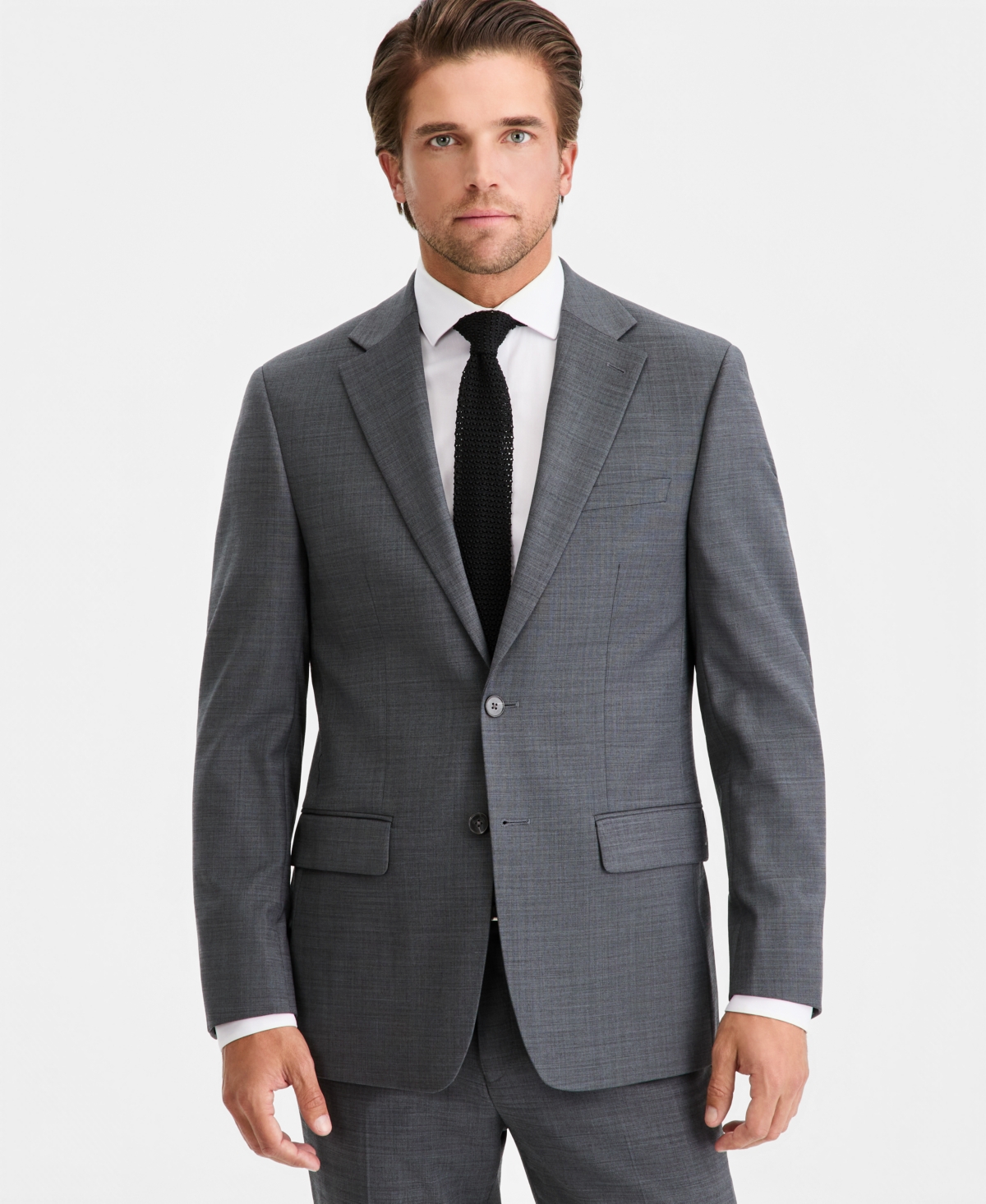 Click here for Calvin Klein Mens Slim-Fit Wool-Blend Stretch Suit... prices