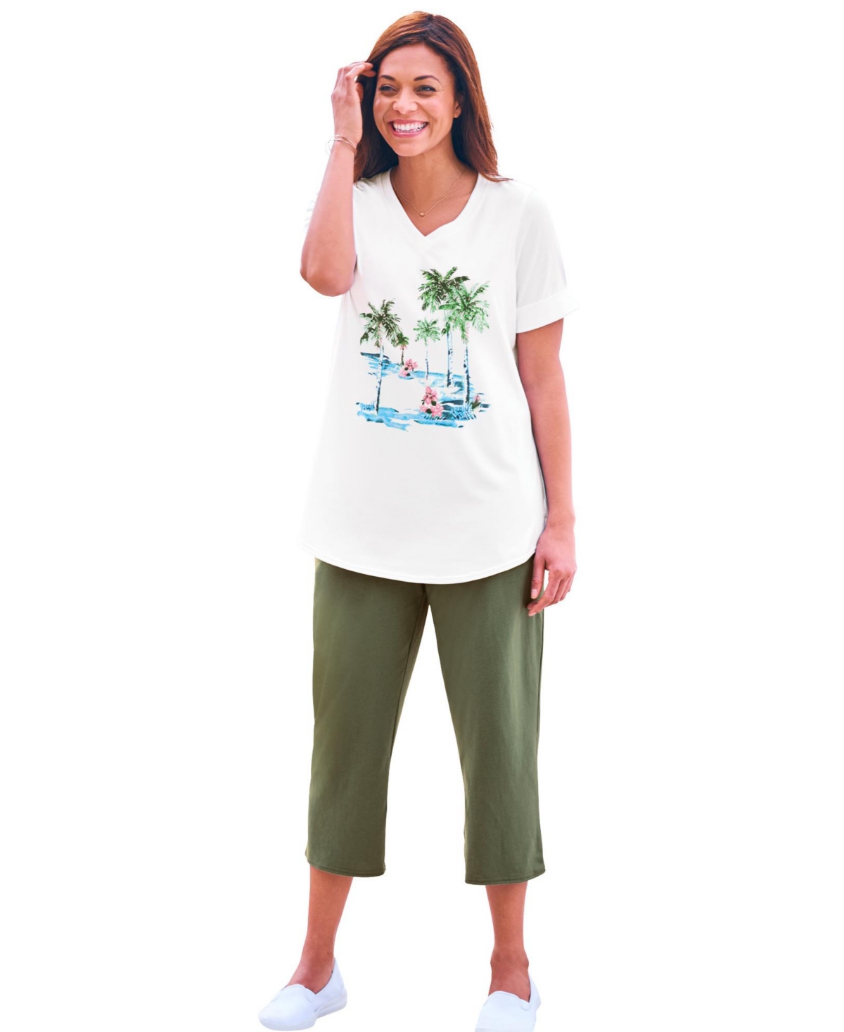 Click here for Woman Within Womens Within Two-Piece V-Neck Tunic... prices