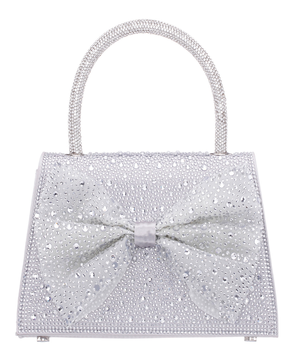 Click here for Nina Crystal Magnetic Snap Satchel Bag - Silver prices