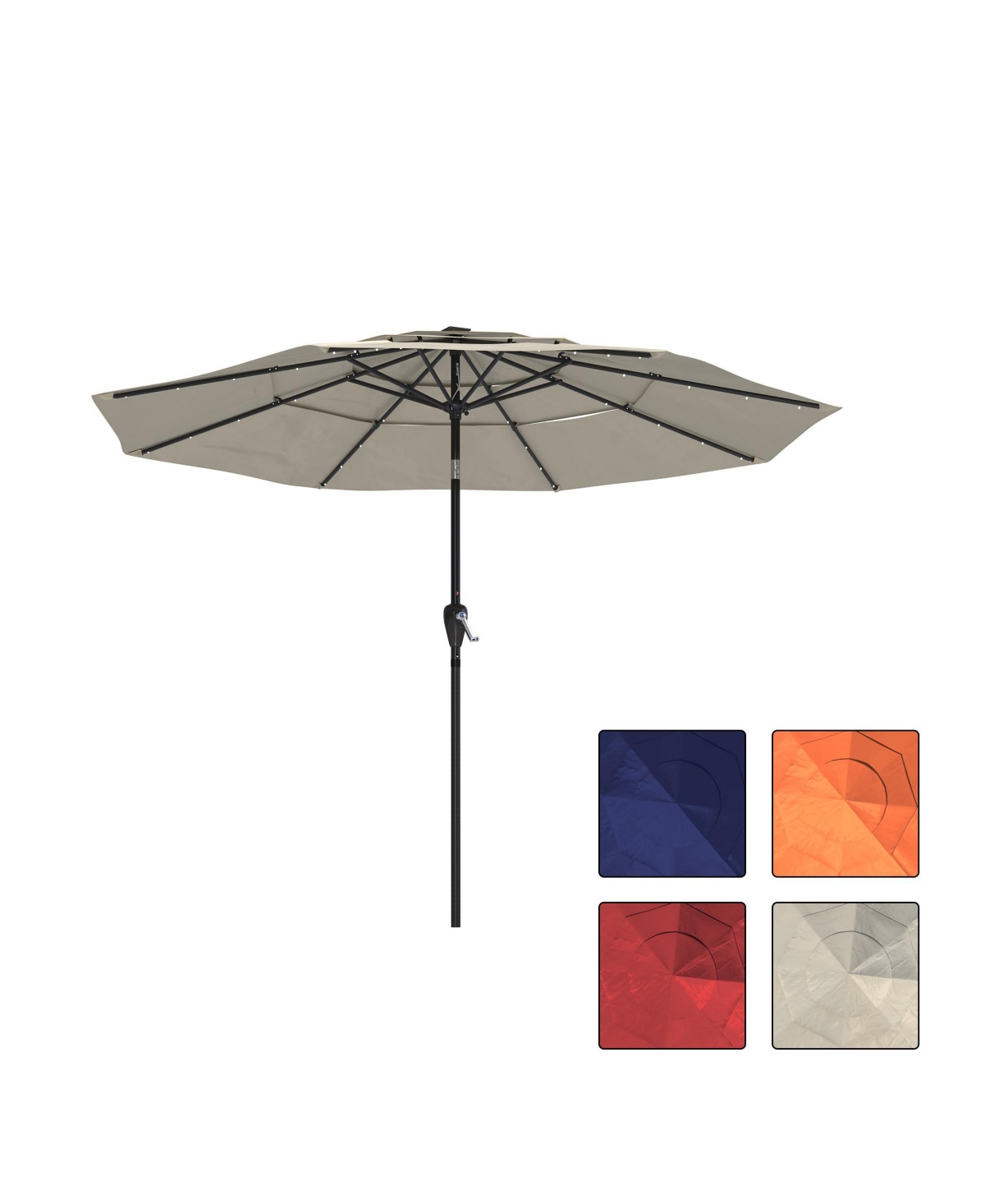 Click here for Clihome 3-Tier Patio Umbrella with Led Lights 11ft... prices