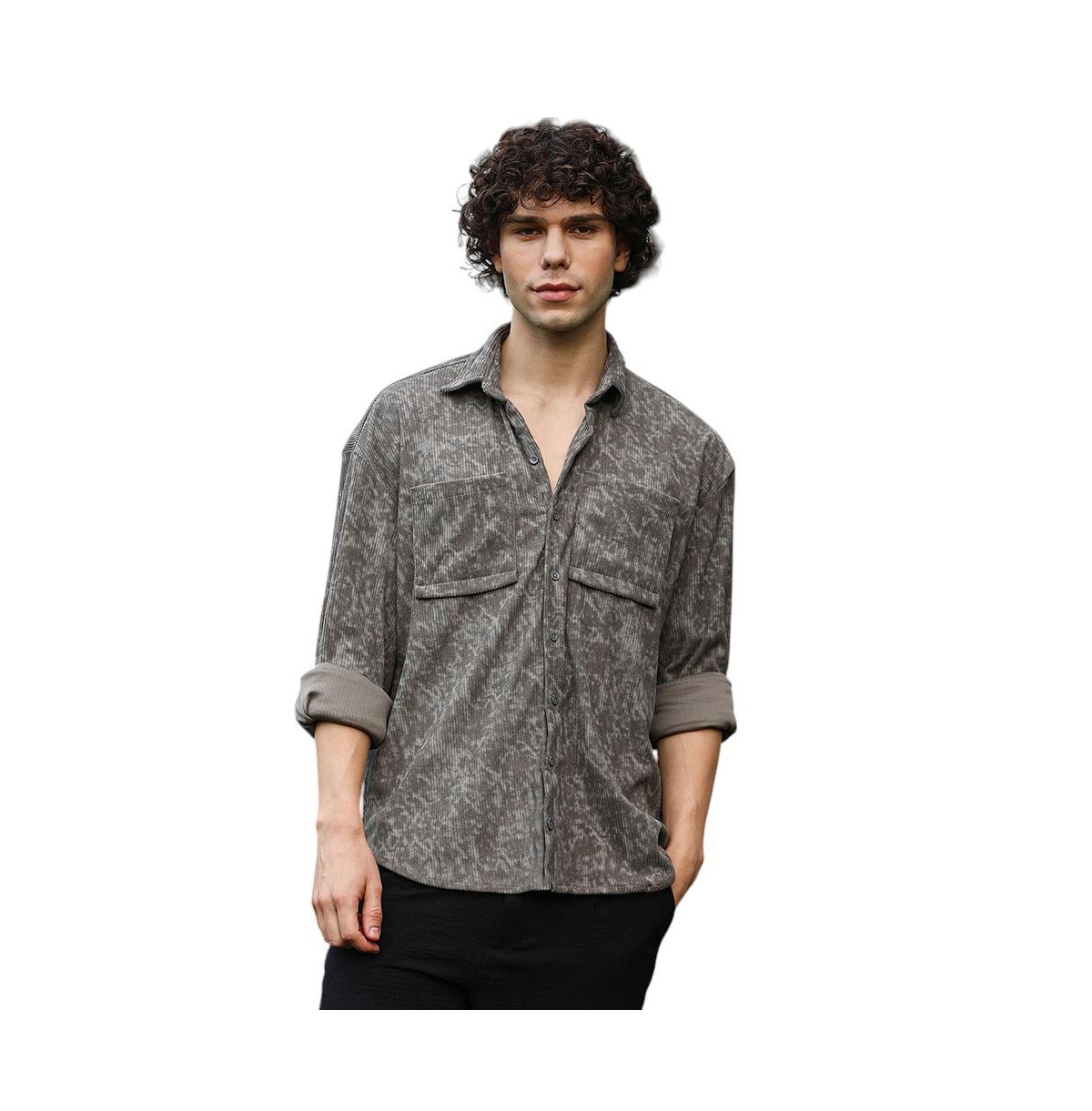 Click here for Campus Sutra Mens Faded Corduroy Oversized Shirt -... prices