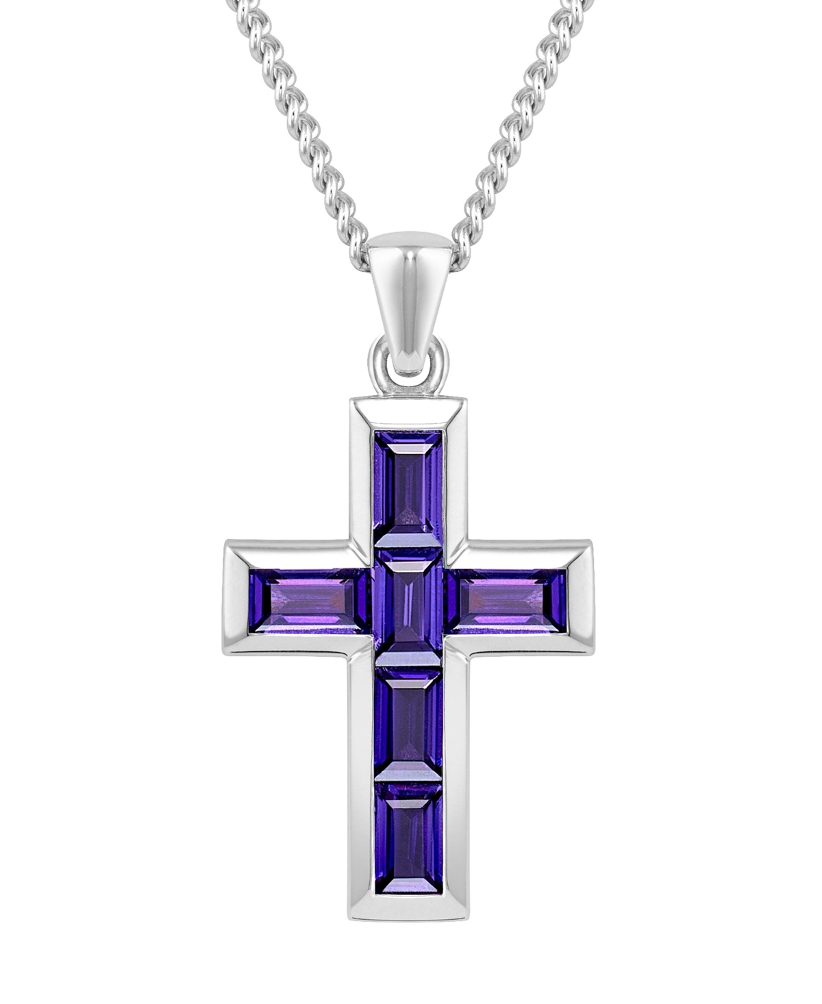 Click here for Vincero Mens Stone Cross Pendant - Amethyst - Silv... prices