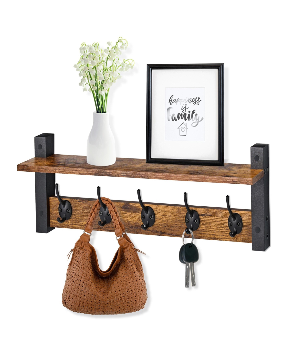 Click here for Sorbus 24 Inch Floating Wall Shelf with 5 Heavy Du... prices