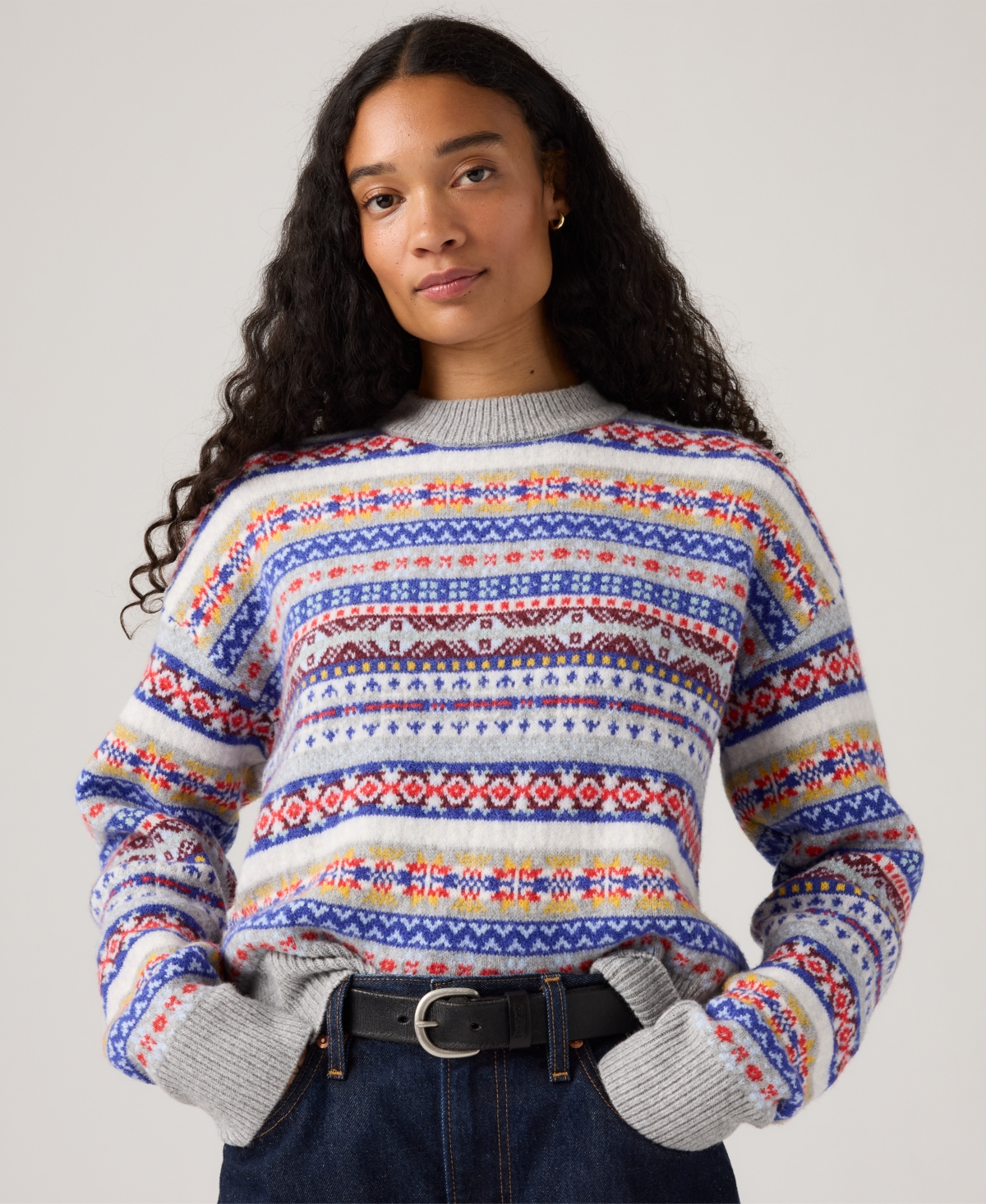 Click here for Levis Womens Ines Fairisle Long Sleeve Sweater - W... prices