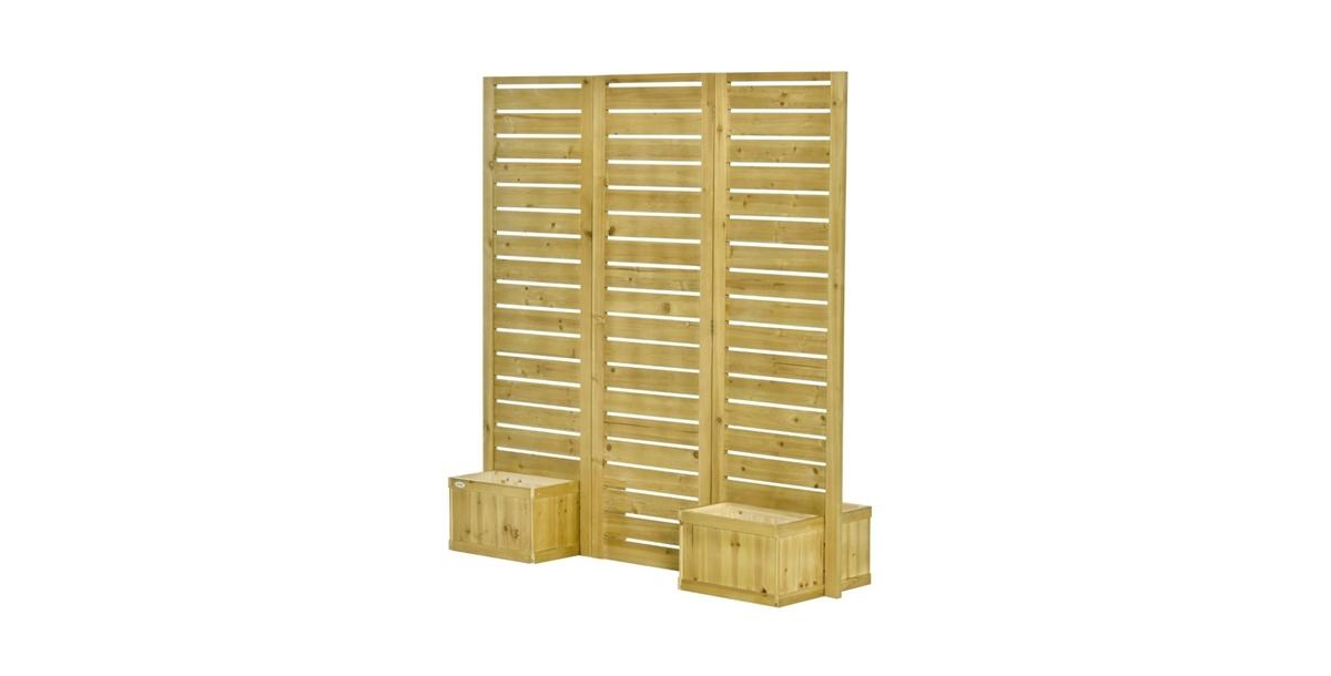 Click here for 3-Panel Fir Wood Outdoor Privacy Screen with 4 Gar... prices