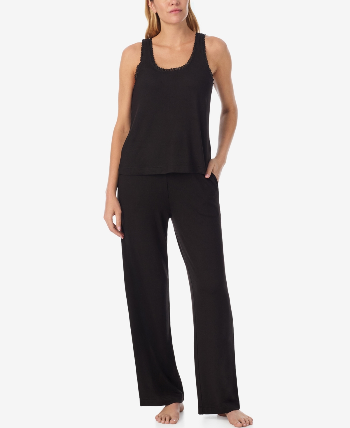 Click here for Sanctuary Womens 2-Piece Solid Pajama Set - Blck prices