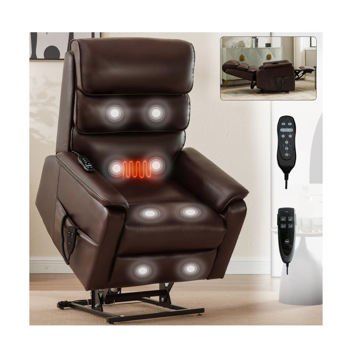 Click here for Maison Boucle Dark Brown Faux Leather Power Lift C... prices