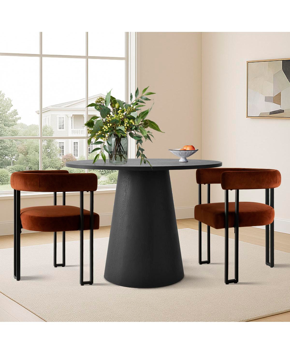 Click here for 3-Piece 35 Inch Round Dining Table Set with 2 Velv... prices