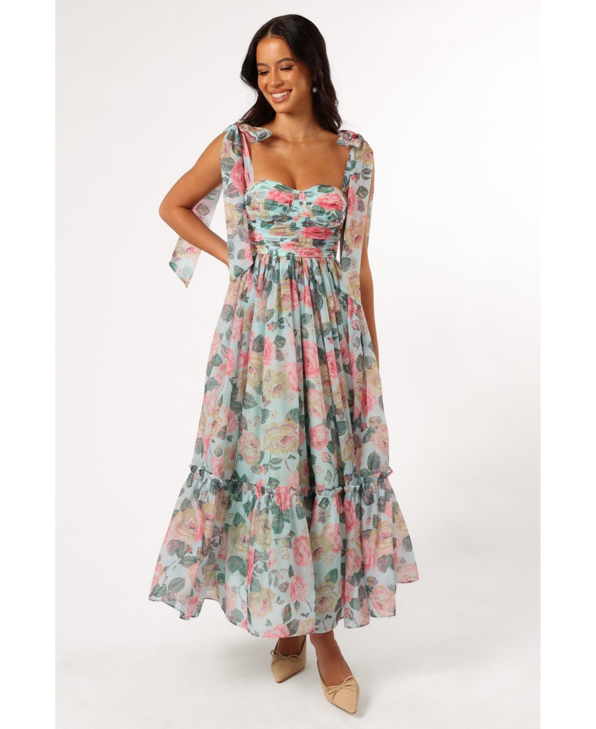 Click here for Petal and Pup Womens Floret Midi Dress - Blue mult... prices