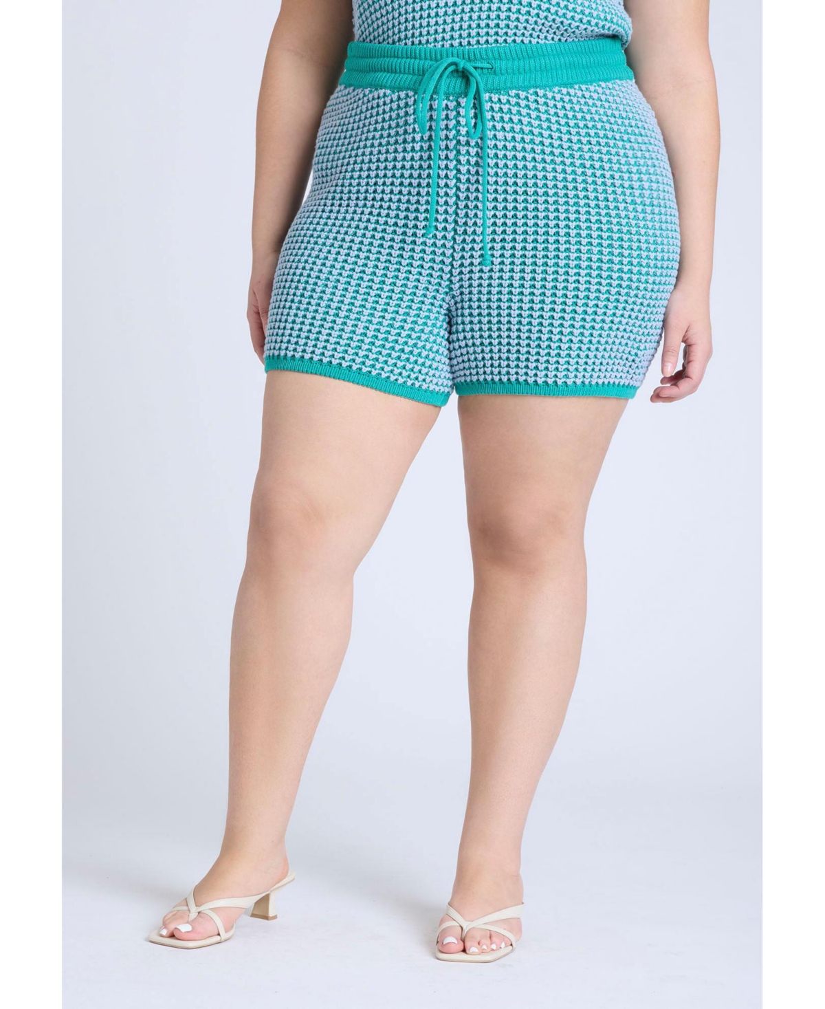 Click here for Eloquii Womens Plus Size Knitted Short - Green and... prices