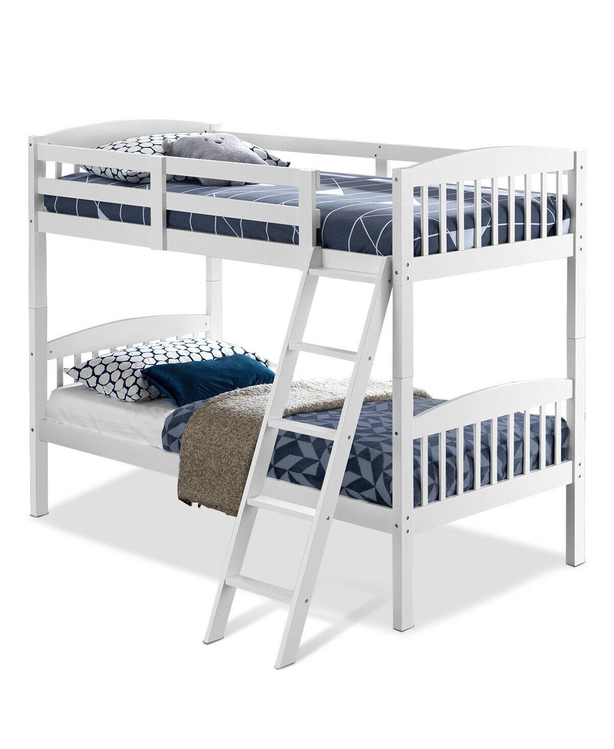 Click here for Gymax Wood Hardwood Twin Bunk Beds Convertible int... prices