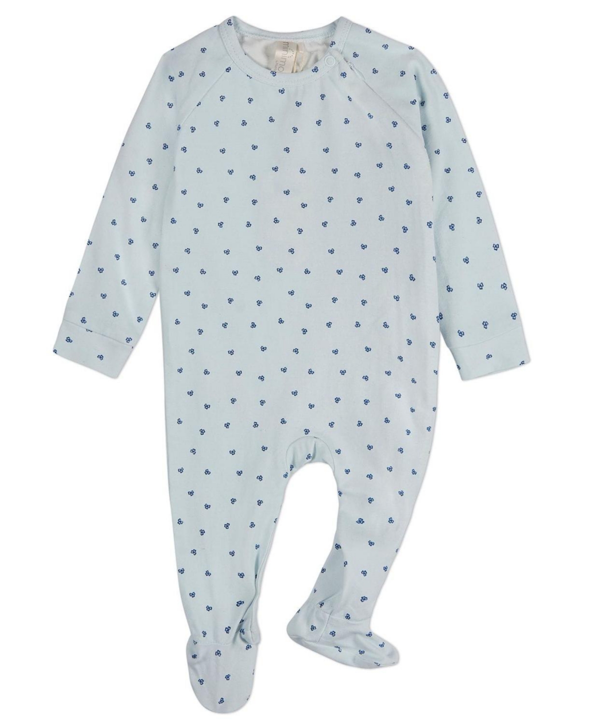 Click here for MeMoi Baby Clover-Print Hidden Zip Footie - Blue prices