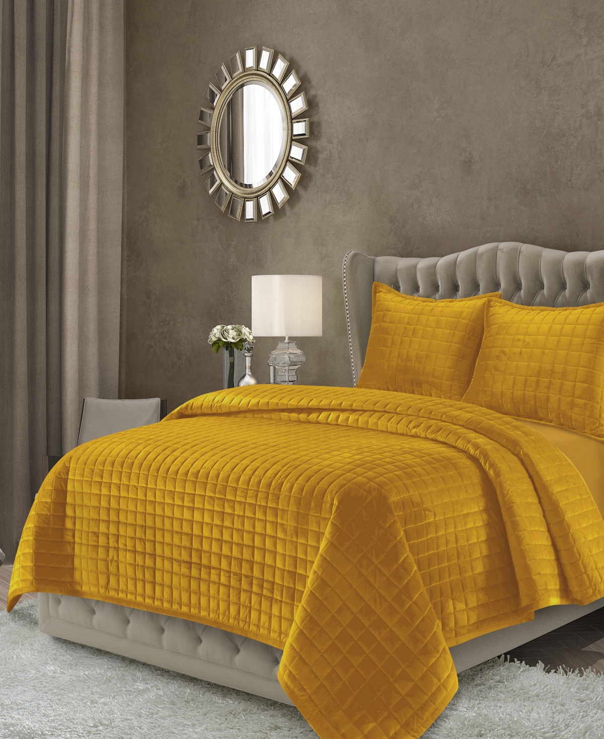 Click here for Tribeca Living Florence Velvet Solid Oversized Qui... prices