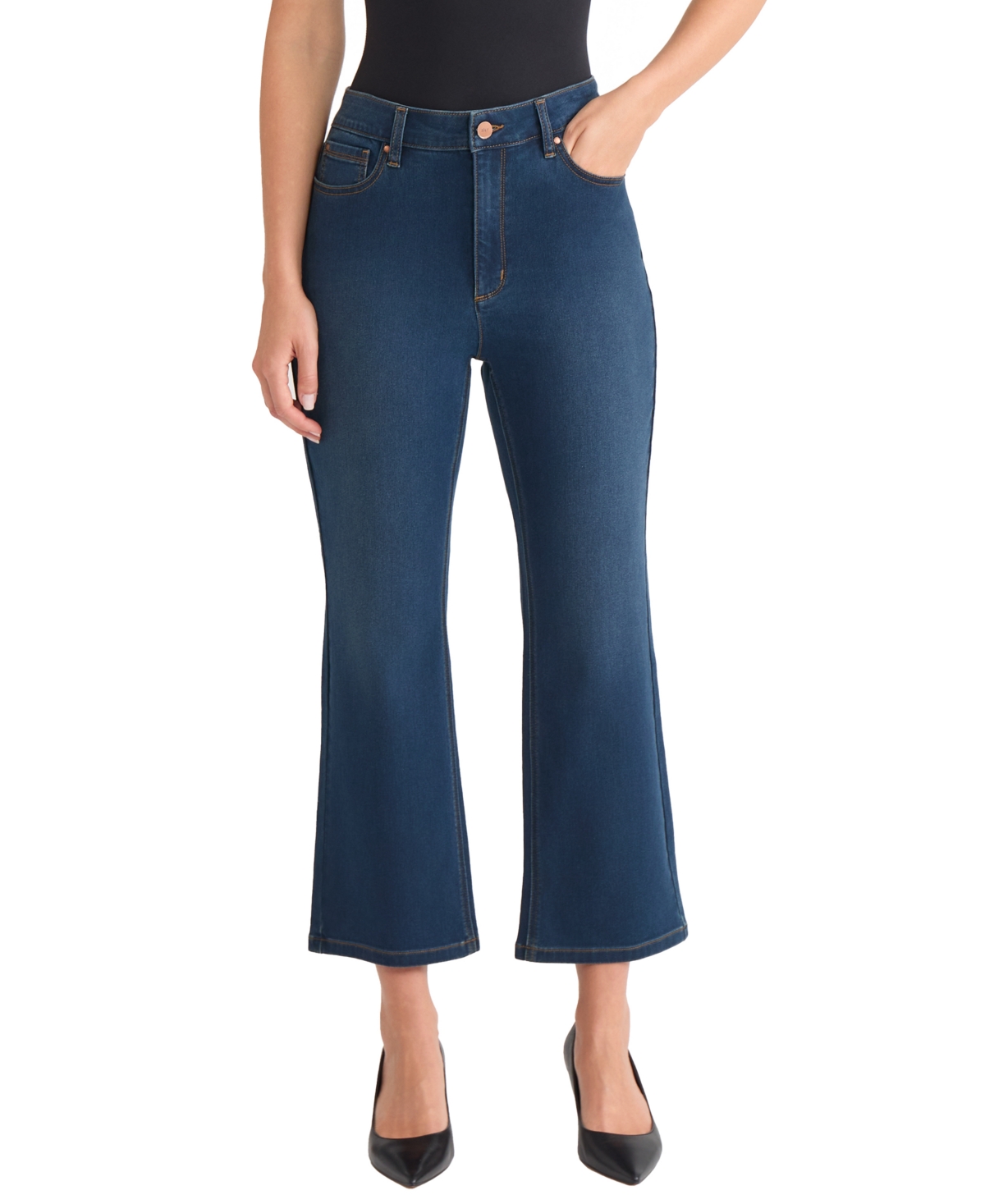 Jones New York Womens City Denim Lexington Crop Flare Jeans - Westpoint Wash