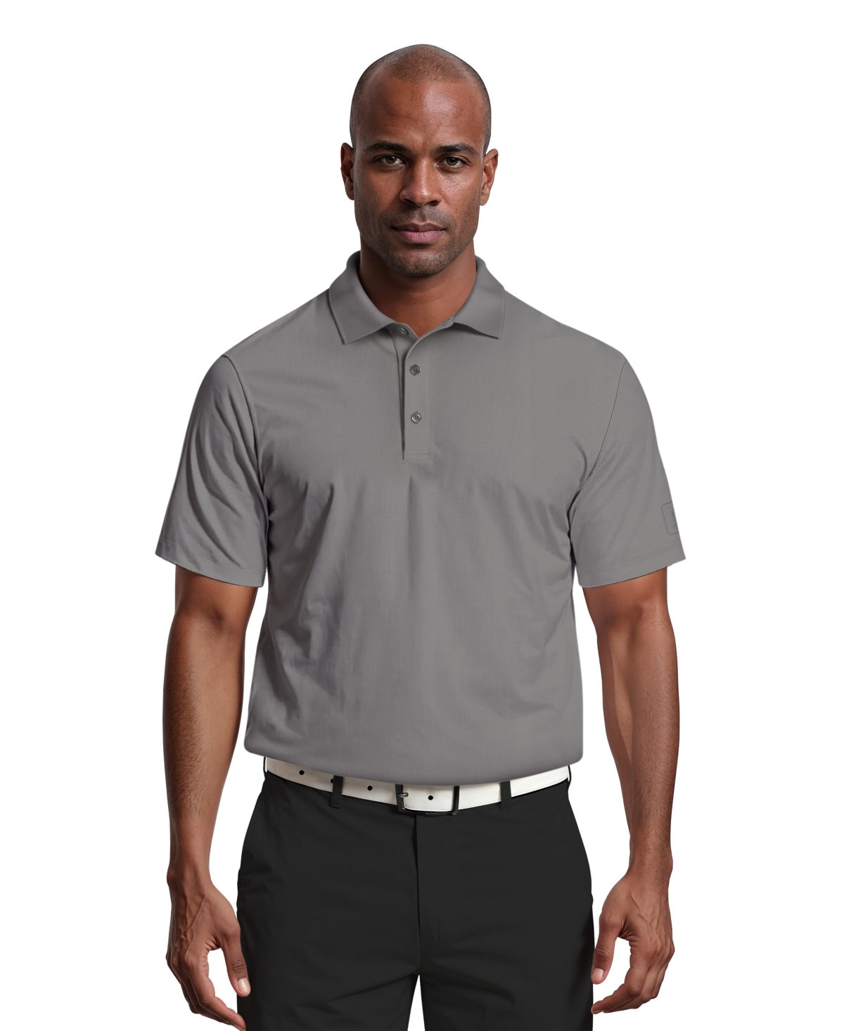 Pga Tour Mens Airflux Solid Mesh Short Sleeve Golf Polo Shirt - Tradwinds