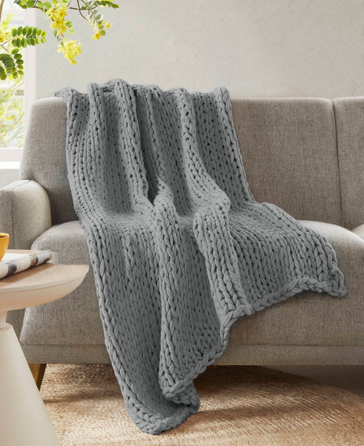Click here for Madison Park Chunky-Knit Handmade Throw  50 x 60 -... prices