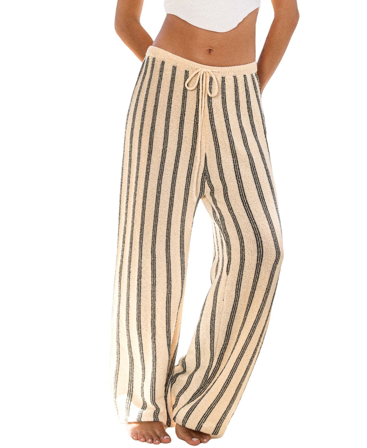 Click here for Cupshe Womens Made to Chill Striped Pants - Black prices