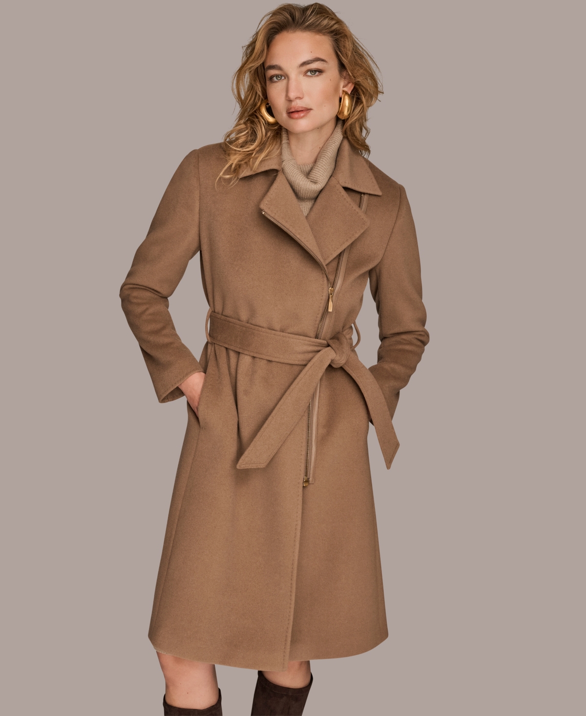 Click here for Donna Karan New York Womens Notch Collared Belted... prices