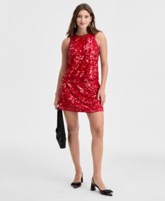 Click here for On 34th Womens Sequin Sleeveless Top Sequin Mini S... prices