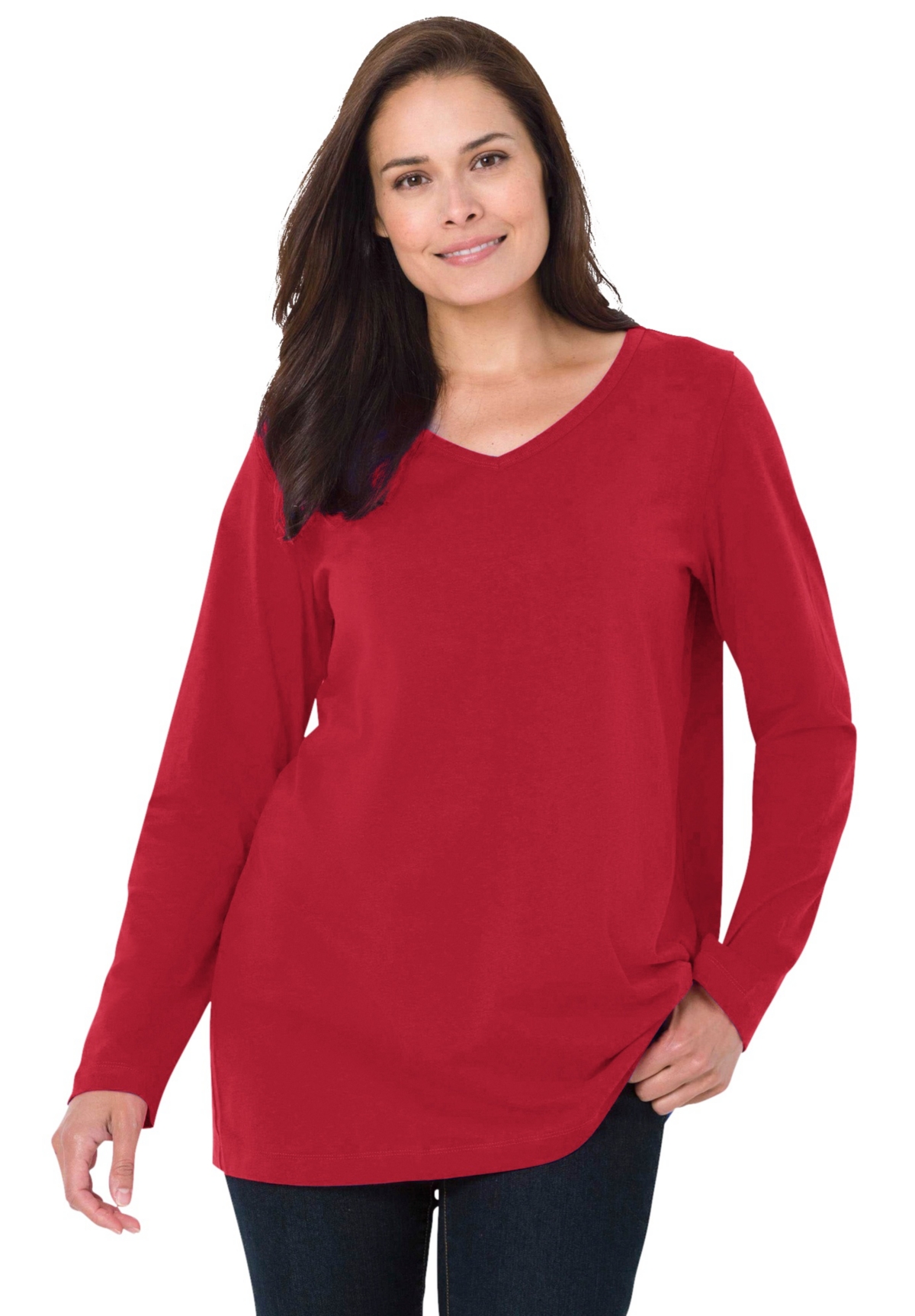 Click here for Woman Within Plus Size Within Perfect Long-Sleeve... prices